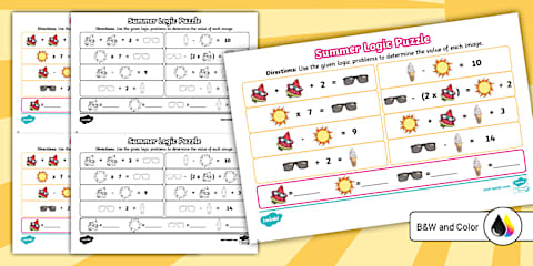 Summer Camp Logic Puzzle for 6th-8th Grade