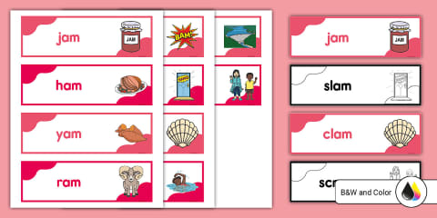 -an Family Word Cards for K-1st Grade