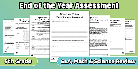 Fourth Grade End of the Year Assessment Pack