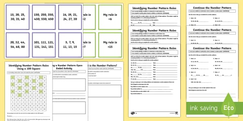 Continue the Number Patterns Worksheets