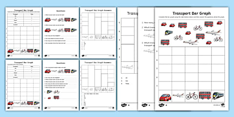 Bar Graphs with Transport Differentiated Worksheets