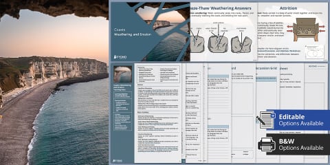 Learn to Draw Processes of Coastal Erosion Worksheets