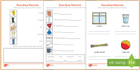 Properties of Materials Word Cards for K-2nd Grade