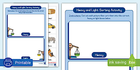 Grade R Maths - Term 1 - Mass - Colouring Sheet: Heavy and Light (CAPS ...
