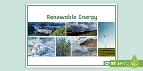 Five Renewable Energy Sources Display Poster