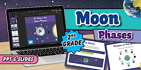 Order of the Moon Phases Cut and Paste Worksheet for K-2nd Grade