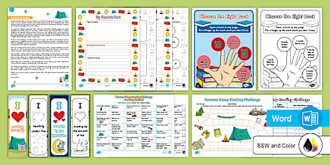 My Summer Camp Memory Snapshots Booklet for K-2nd Grade