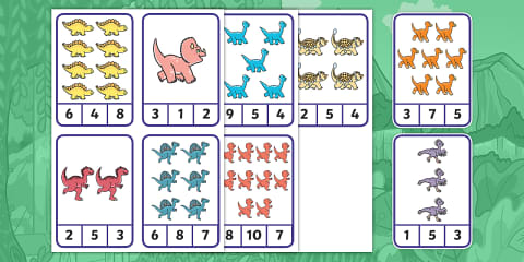Interactive PDF: Dinosaurs and Prehistoric Animals Counting to 5 Activity
