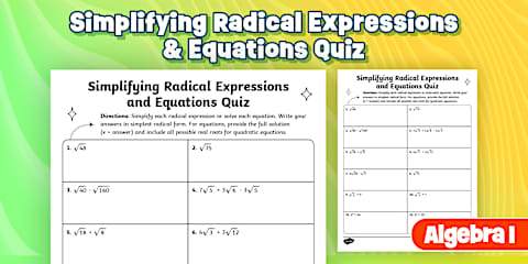 Eighth Grade Evaluating and Simplifying Square Roots Worksheet