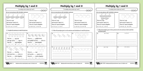 1 and 0 Times Table Worksheets | Multiplication Wheels