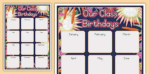 Editable Birthday Chart Set