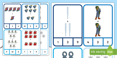 Winter-Themed Number Recognition to 10 Peg Activity