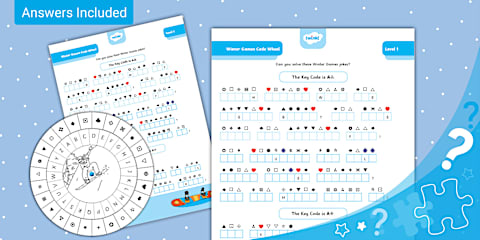 LKS2 Winter Games Crack the Code Worksheet