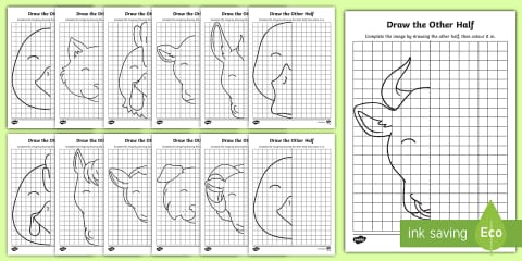 Spring-Themed Draw the Other Half Worksheets