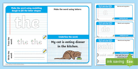 Year 1 Common Exception Words Trace and Write Activity