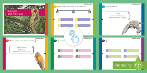 Third Grade Identifying Fractions on a Number Line Matching Worksheet
