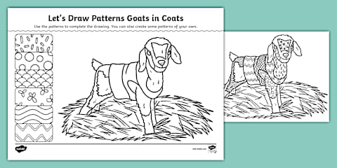 Let's Draw Patterns Dairy Cow Activity Sheet