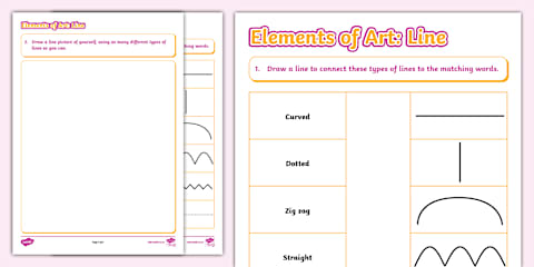 Elements of Art: Line Activity Sheet