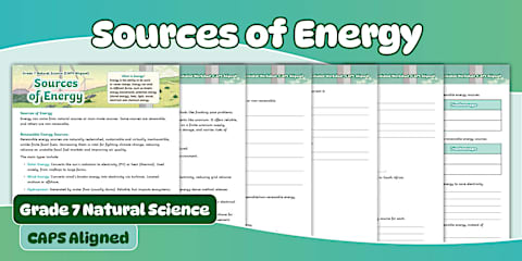 Grade 7 - Natural Science - Potential and Kinetic Energy - Worksheet ...