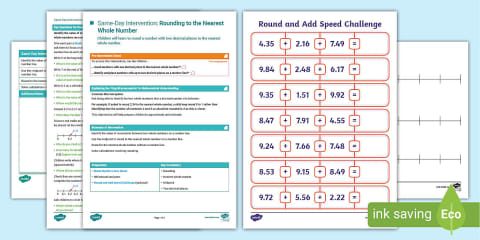 Year 4 Maths Same-Day Intervention Plan: Rounding Decimals with One ...