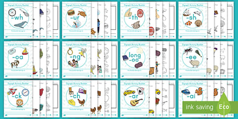 All About Digraphs Activity Booklet for K-1st Grade