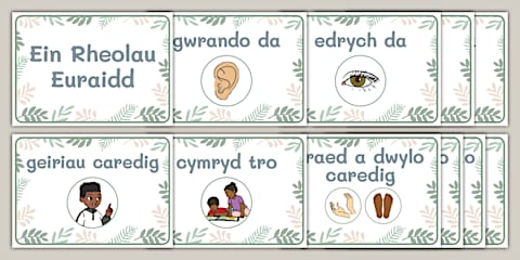 Baneri Bach Croeso i'r Llyfrgell