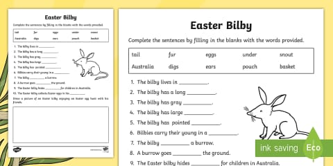 Bilbies Fact Sheet