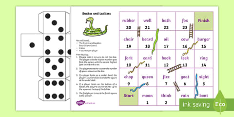 Phonic Blends Snakes and Ladders Game