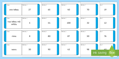 Te Reo Māori Numbers to 20 Writing Worksheets