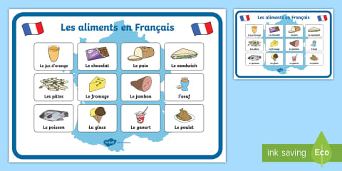 French Foods Colouring Page