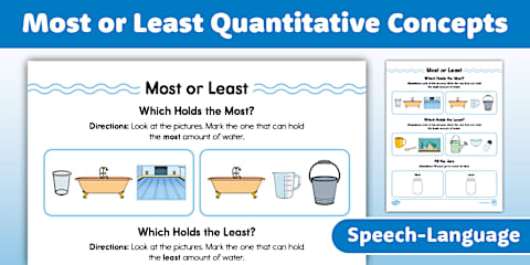 Big or Small Qualitative Concepts Worksheets for SLP
