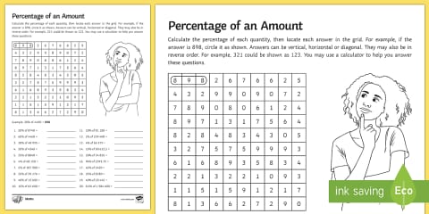 Finding Percentages of Amounts (Worksheets)