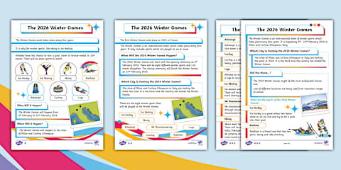 LKS2 Winter Olympics 2022 Reading Comprehension Activity