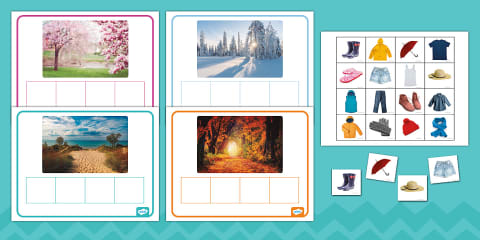 Weather and Clothes Cut and Paste Sort Worksheet