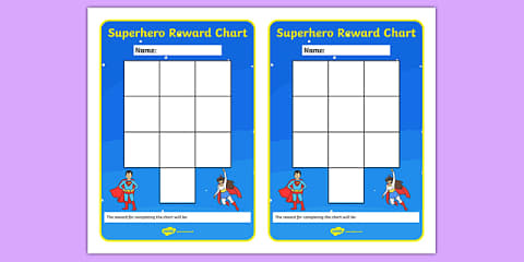 Superhero Sticker Reward Chart