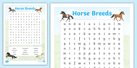 Horse-Themed Doodle Colouring Pages