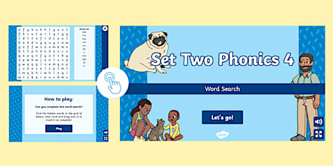Set 2 Word Search to Support the Teaching of Phonics Plus 3