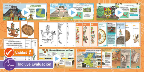 Hojas para colorear: cultura Maya