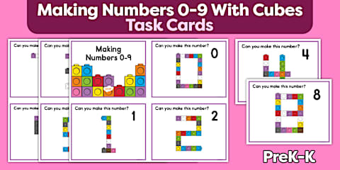 Roll and Build to 12 Math Activity for PreK-K