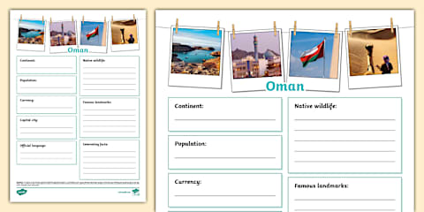 Oman Writing Template