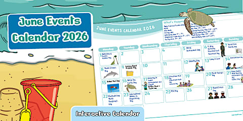 Monthly Events Calendar Early Learning and Childcare 2026
