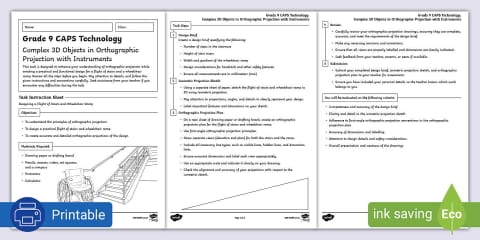 Grade 9 Technology: Orthographic Projections Activity