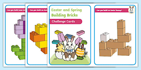 Garden Themed Copy the Building Brick Model Challenge Cards