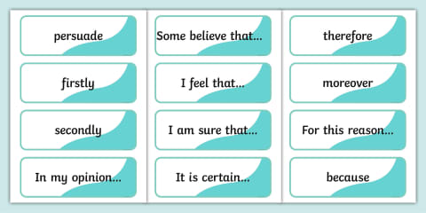 Low, Medium and High Modality Word Cards