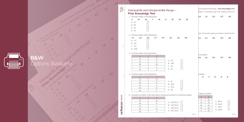 Sixth Grade Calculating Quartile and Interquartile Range