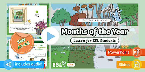 ESL Months of the Year [Kids, A1-A2]