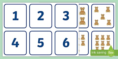 Teddy Bear Count and Match Numbers to 20 Worksheet