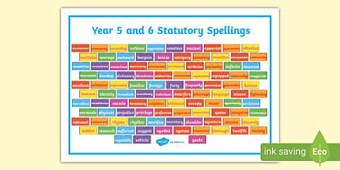 Statutory Spellings Year 5 and 6 Flashcards