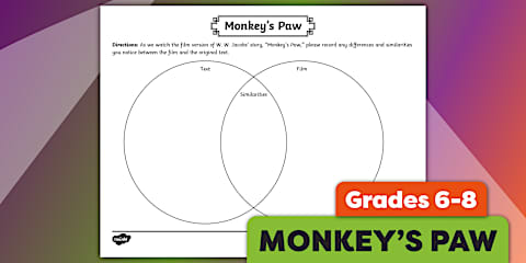 The Monkey's Paw Plot Diagram for 6th-8th Grade