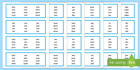 100 Rhyming Words Display Poster